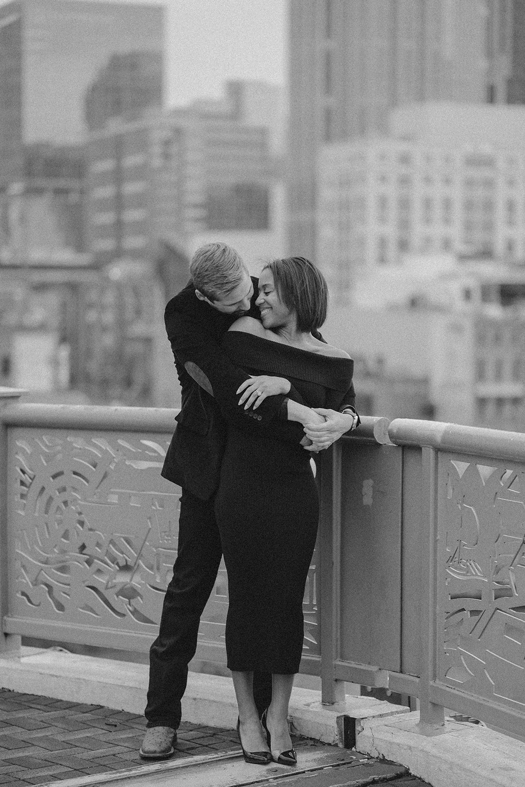 Pedestrian Bridge Engagement, Nashville, TN - Fall Marigold Photo