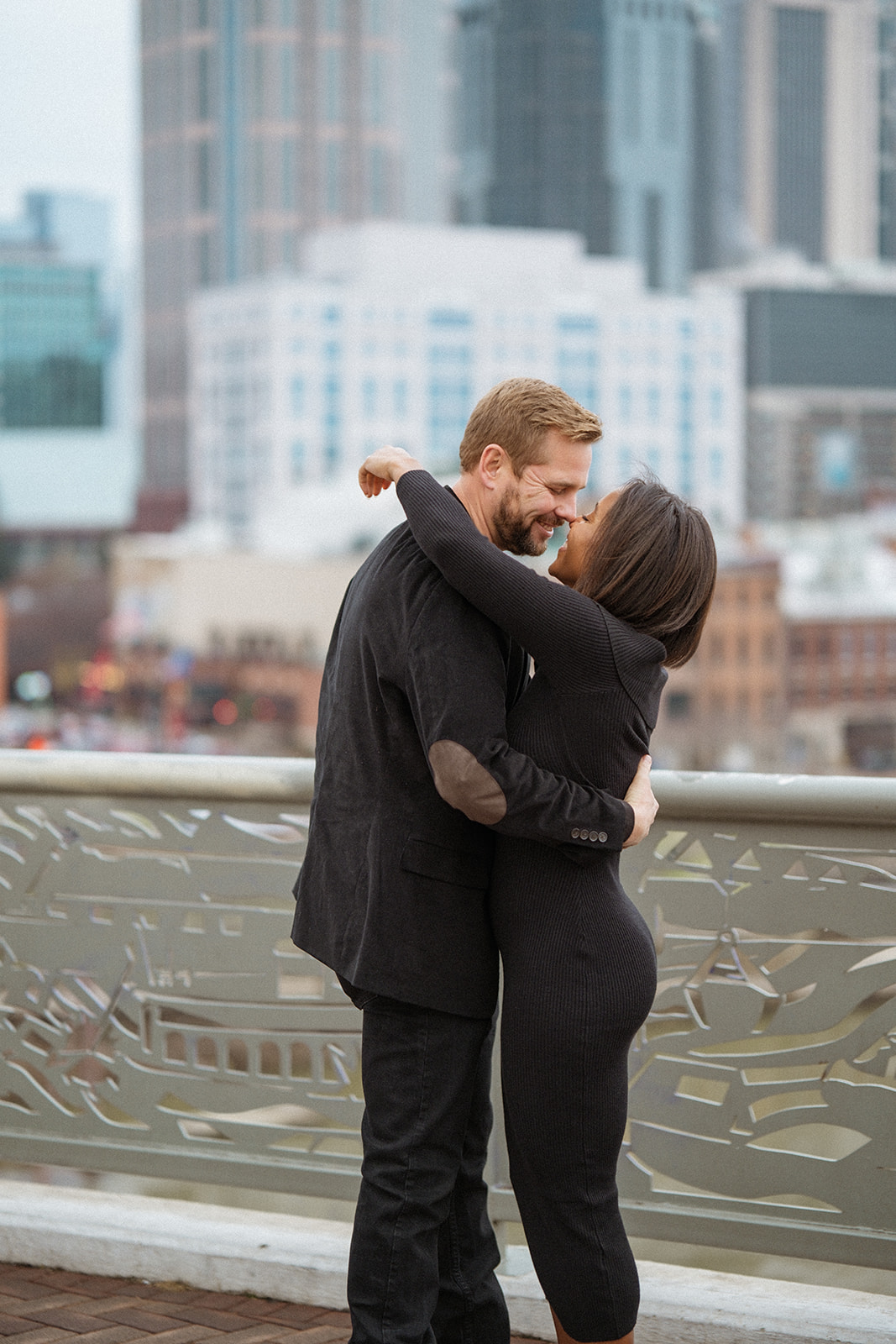 Pedestrian Bridge Engagement, Nashville, TN - Fall Marigold Photo
